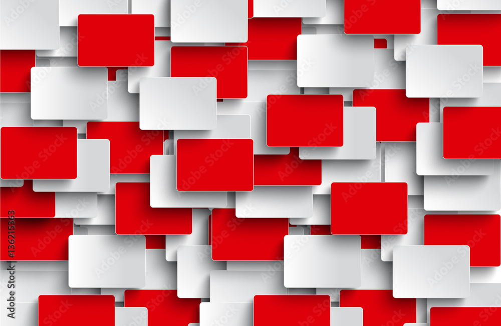 red And white Abstract 3D Geometrical Design Stock Vector Illust Stock ...