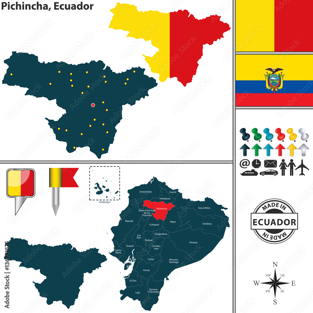 Map of Pichincha, Ecuador Stock Vector | Adobe Stock