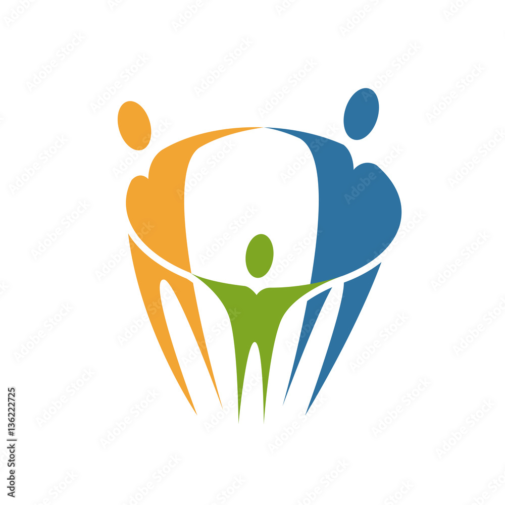 Family, vector logo. Parents and child, vector symbol or icon Stock ...