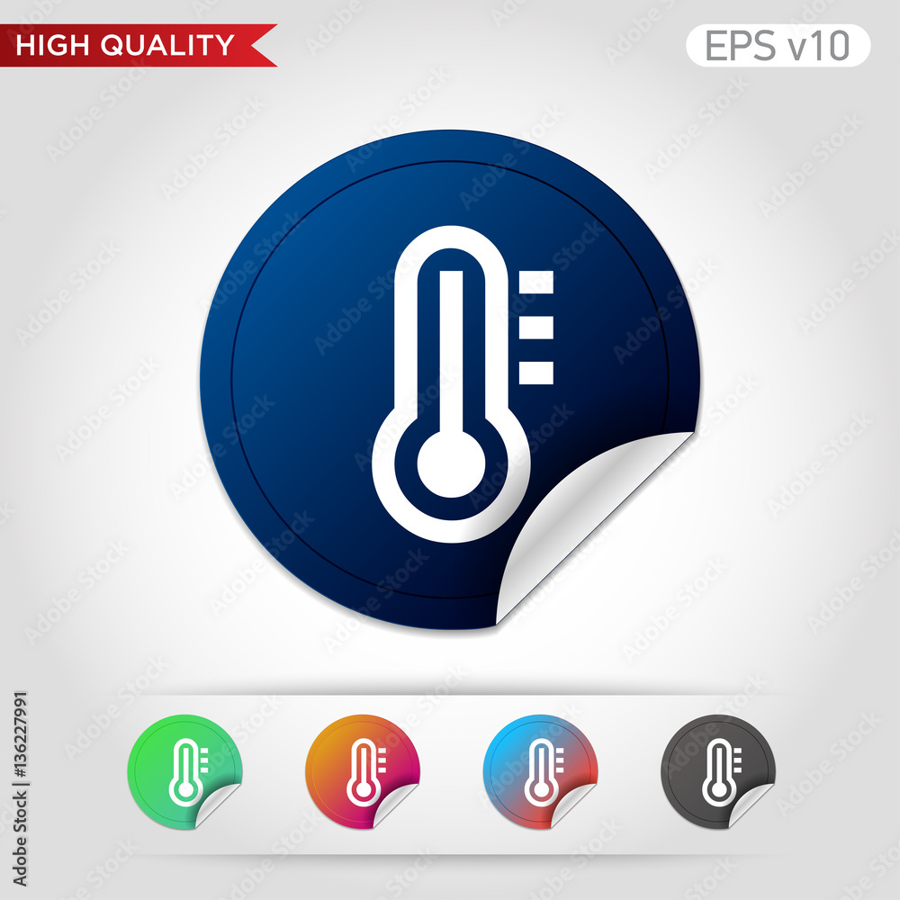 Thermometer icon. Button with thermometer icon. Modern UI vector. Stock ...
