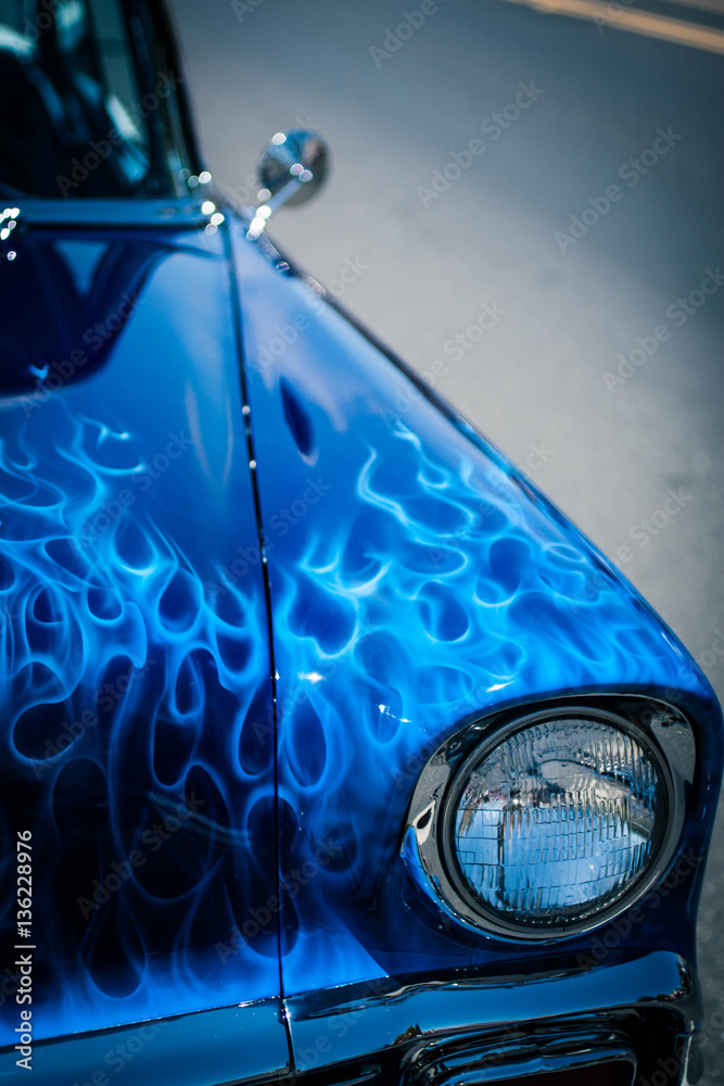 Blue Flame 57 Chevy Stock Photo | Adobe Stock