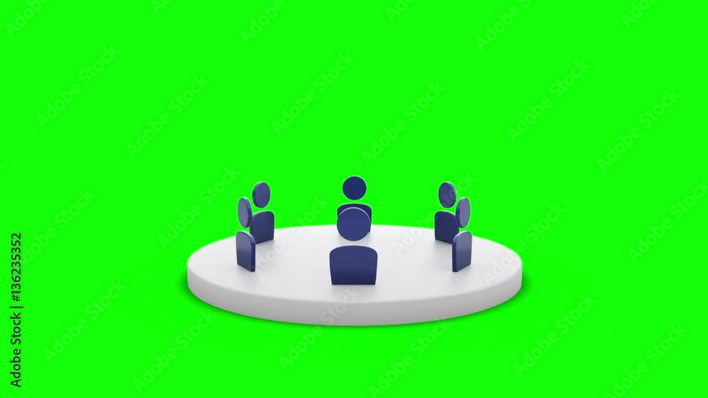People Icons Appear on a Platform and Spin. symbols of people ...