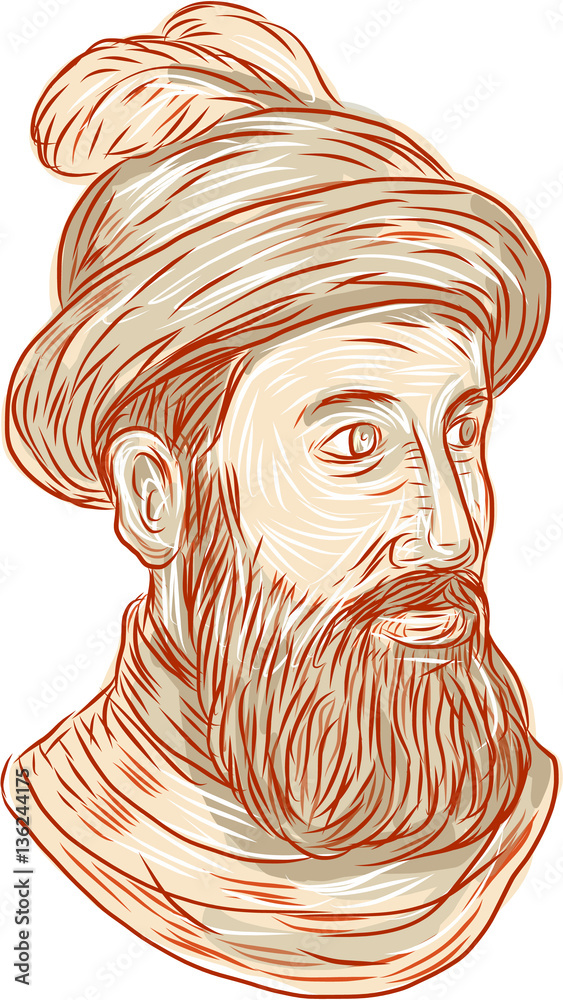 Francisco Pizarro Drawing Stock-Vektorgrafik | Adobe Stock