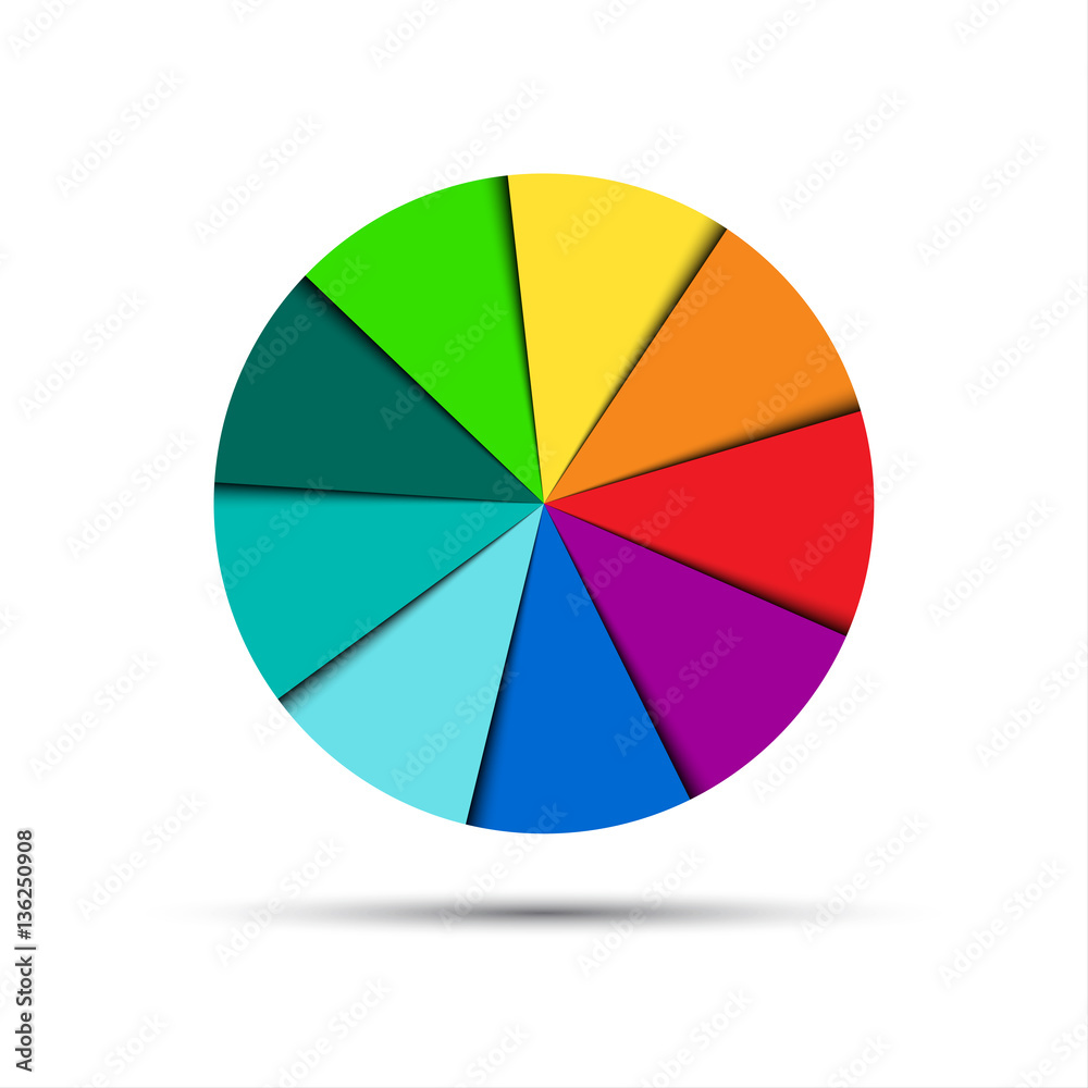 Color round palette isolated on white background, vector illustr Stock ...