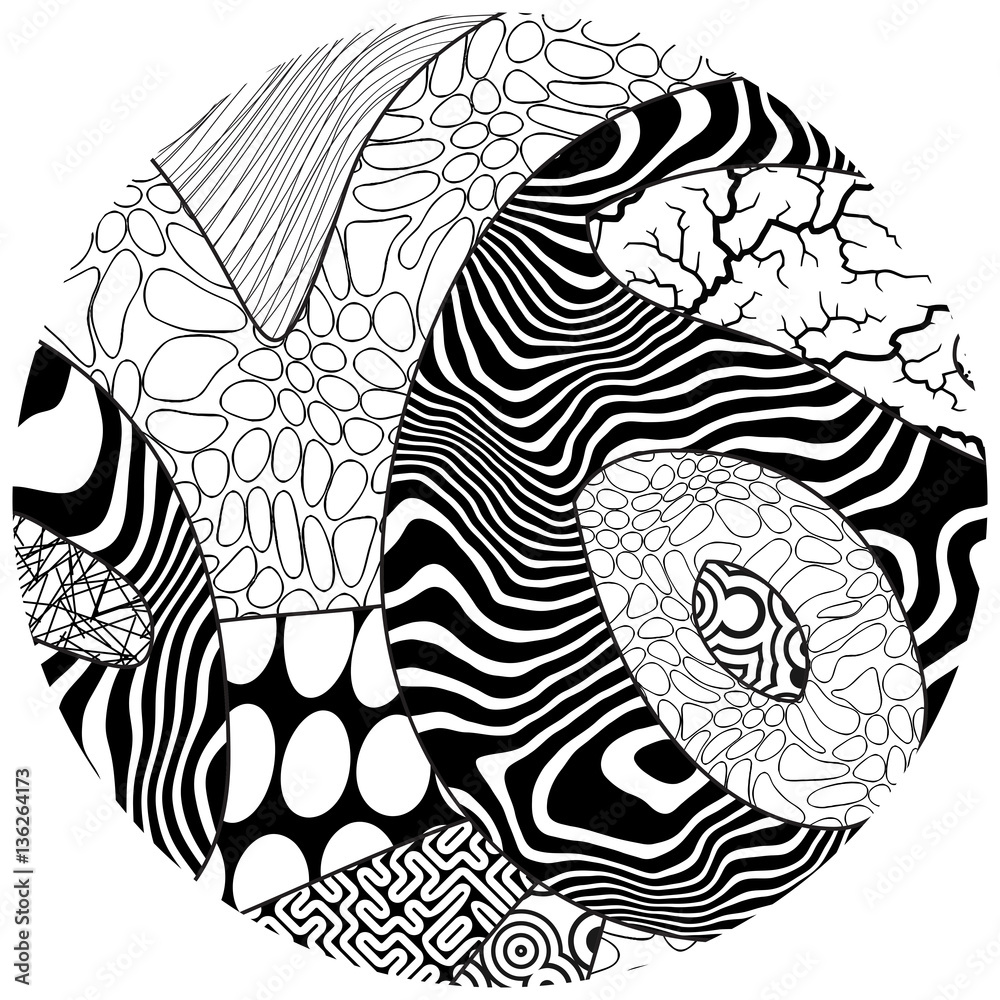 Vector black and white circle illustration Stock Vector | Adobe Stock