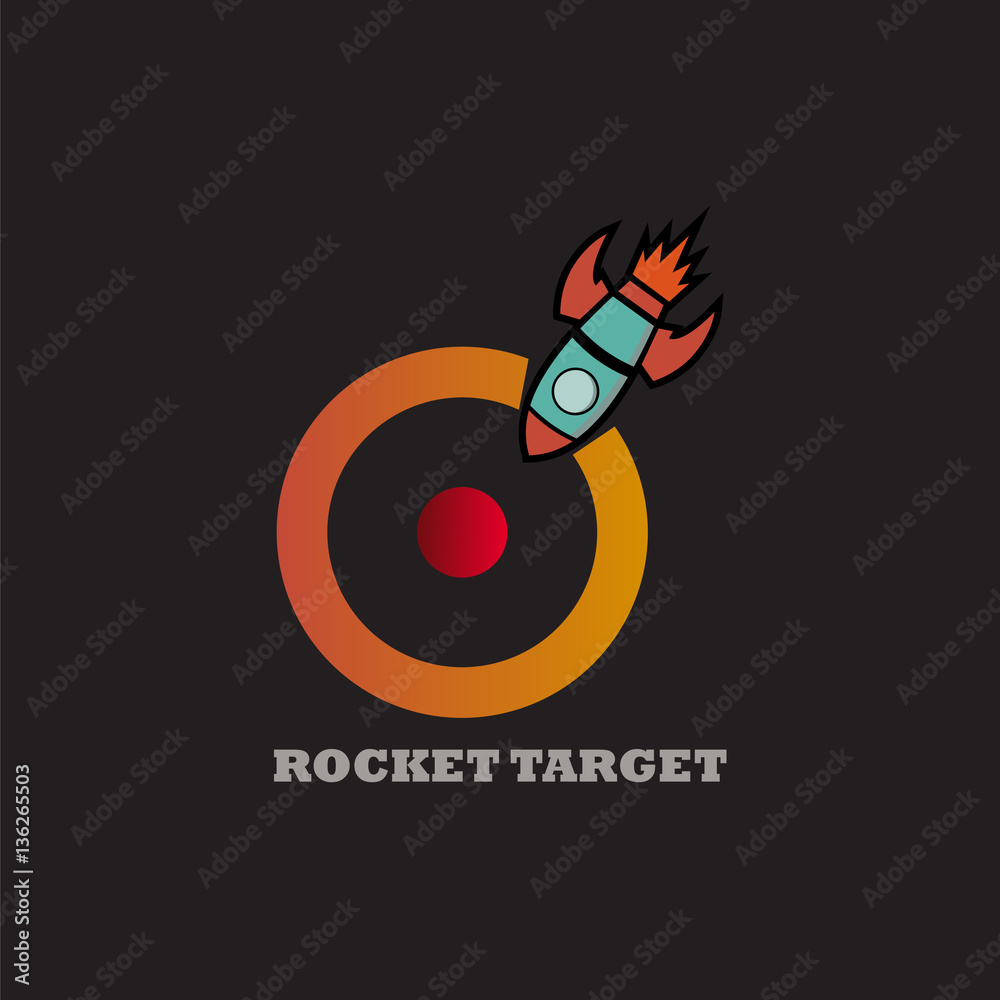 Vector abstract rocket target logo Stock Vector | Adobe Stock