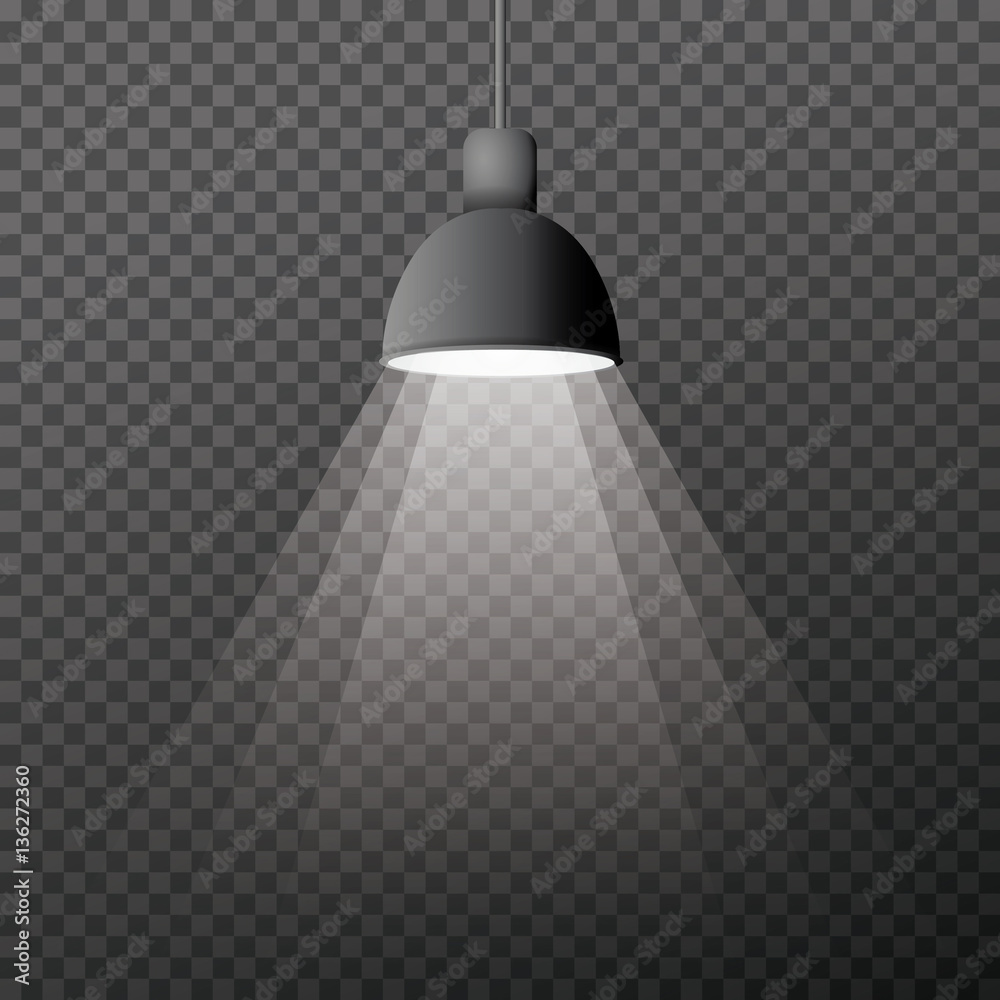 Gray ceiling lamp hanging on the transparent background. Soft li Stock ...