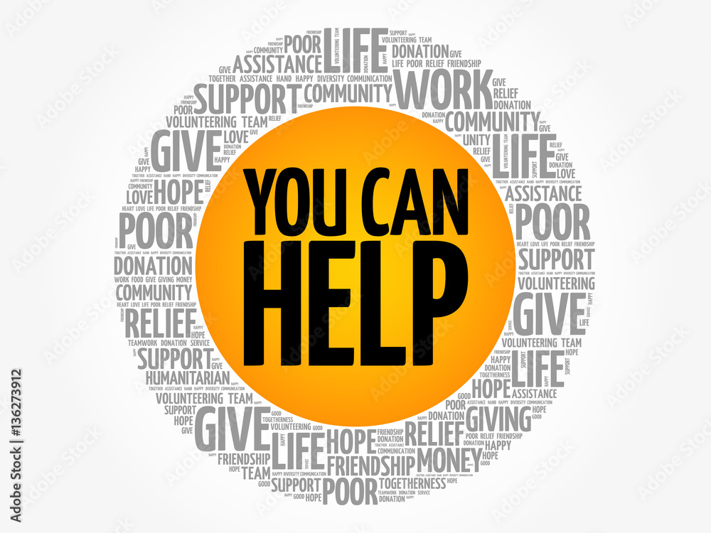 You can help word cloud collage, social concept background Stock Vector ...