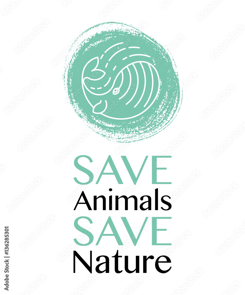 Save animals logo Stock Illustration | Adobe Stock
