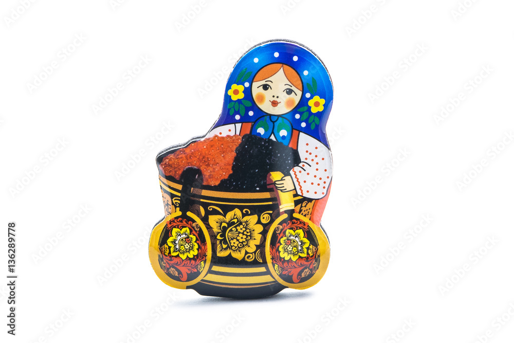 Souvenir fridge magnet - Russian beauty girl in traditional clothes ...