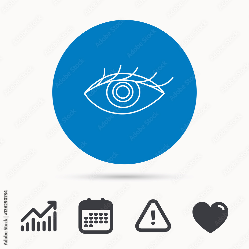 Eye icon. Human vision sign. Ophthalmology symbol. Calendar, attention ...