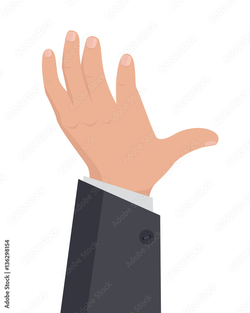 Human Hand Vector Illustration in Flat Design. Stock Vector | Adobe Stock