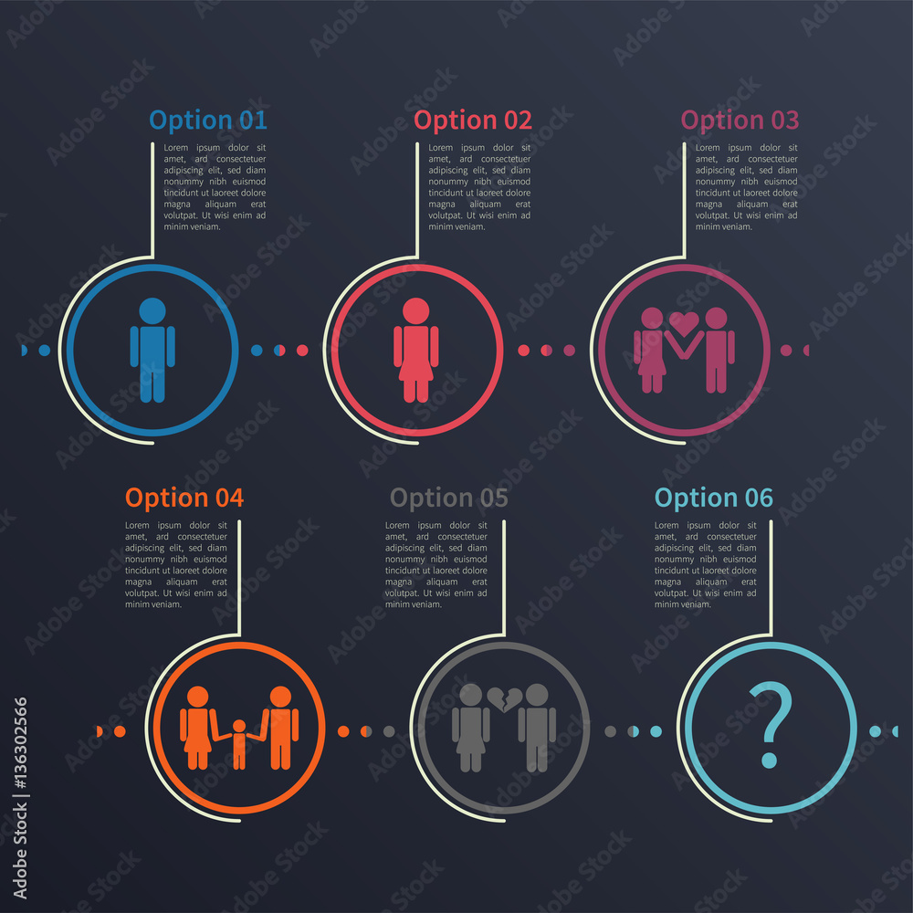 Infographic template, relationship Stock Vector | Adobe Stock