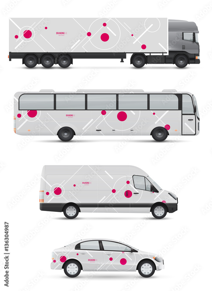 Mockup vehicles for advertising and corporate identity. Branding design ...