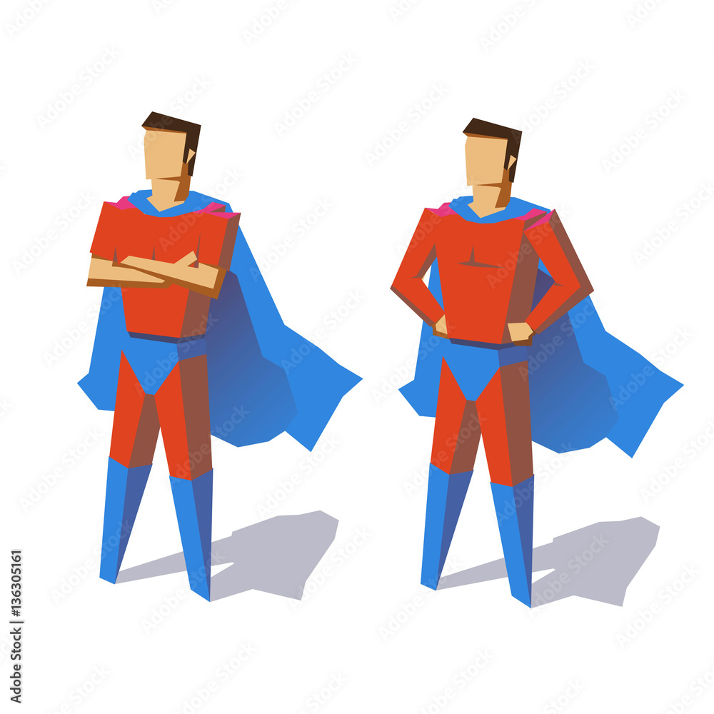 Super hero. Vector isolated illustration, minimalist design. Picture ...