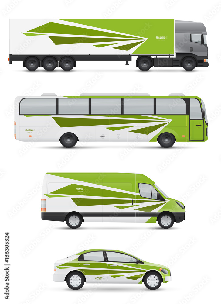 Mockup vehicles for advertising and corporate identity. Branding design ...