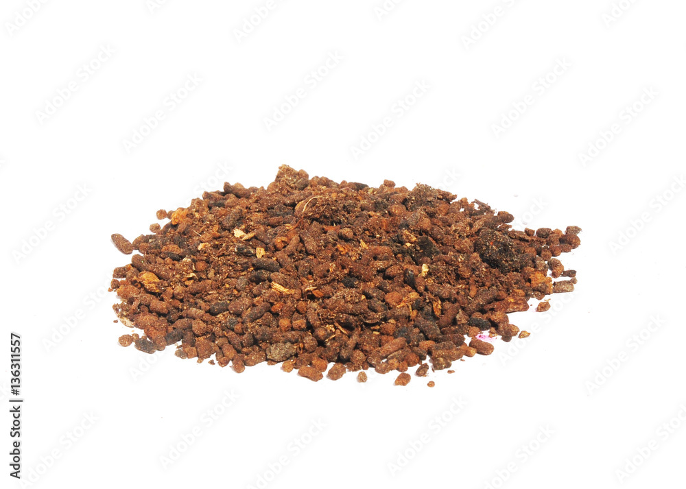 Pile heap humus black soil for plant or design element isolated on ...