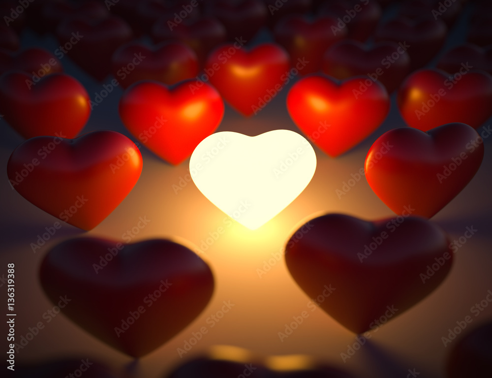 Heart emitting light Stock Illustration | Adobe Stock