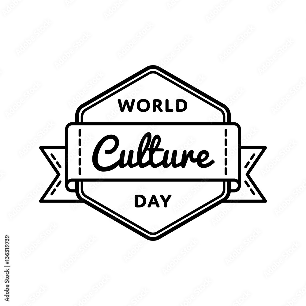 World Culture day emblem isolated illustration on white background. 15 ...