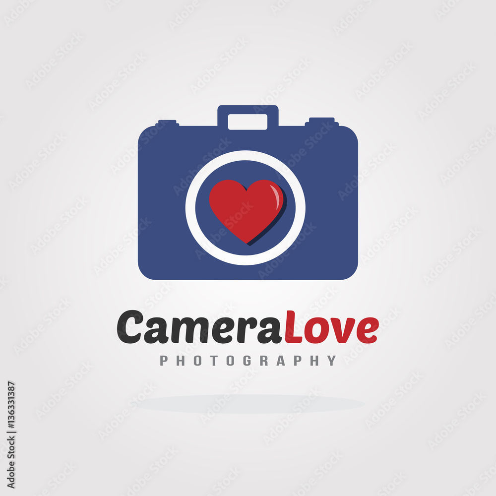 Logo Camera Heart Lens