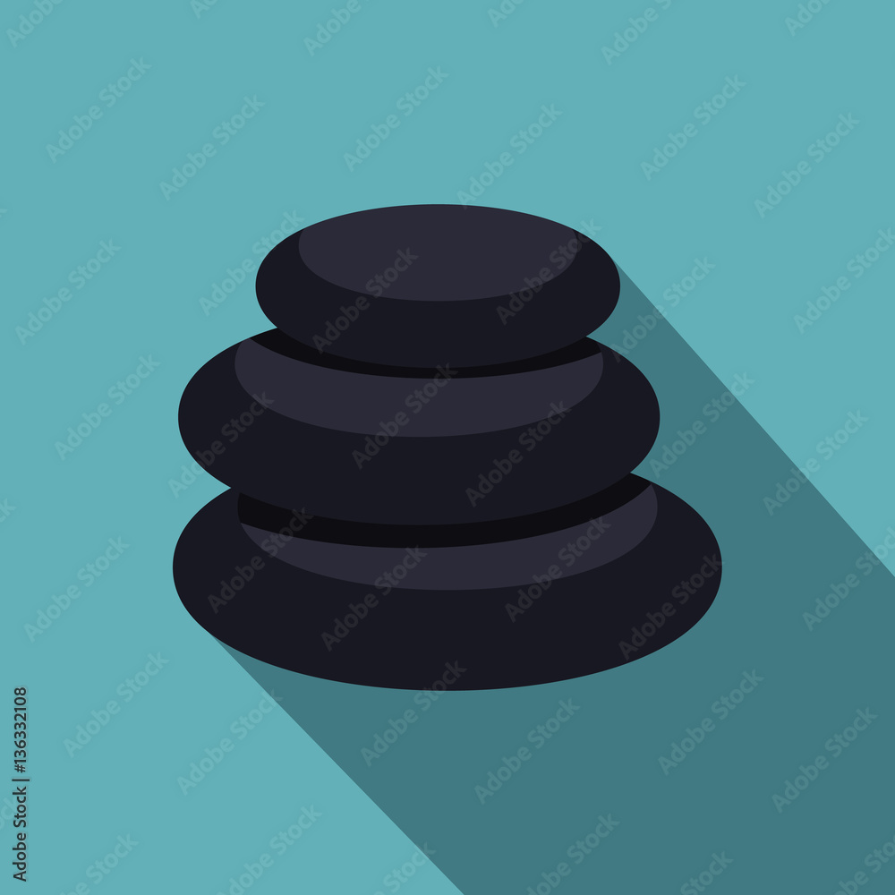 Stack of black basalt balancing stones icon Stock Vector | Adobe Stock