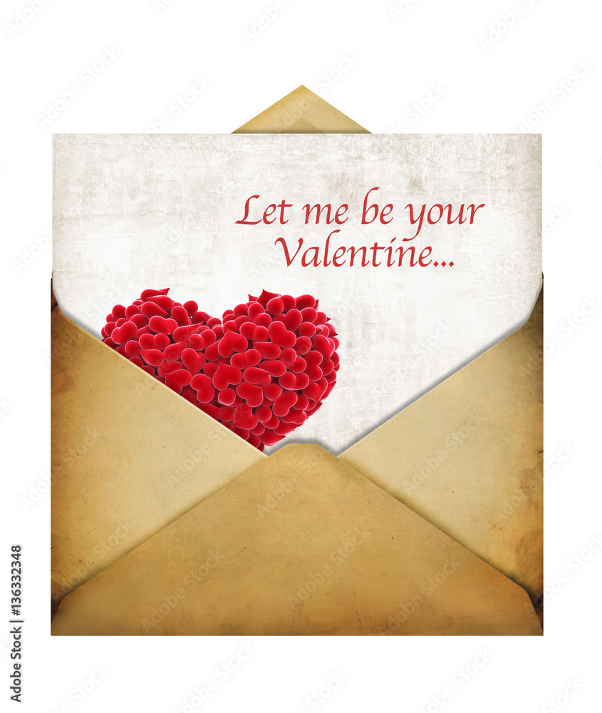 envelope letter for Valentine with heart with love Stock Photo | Adobe ...