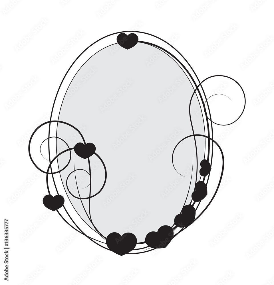 Oval frame heart Stock Vector | Adobe Stock