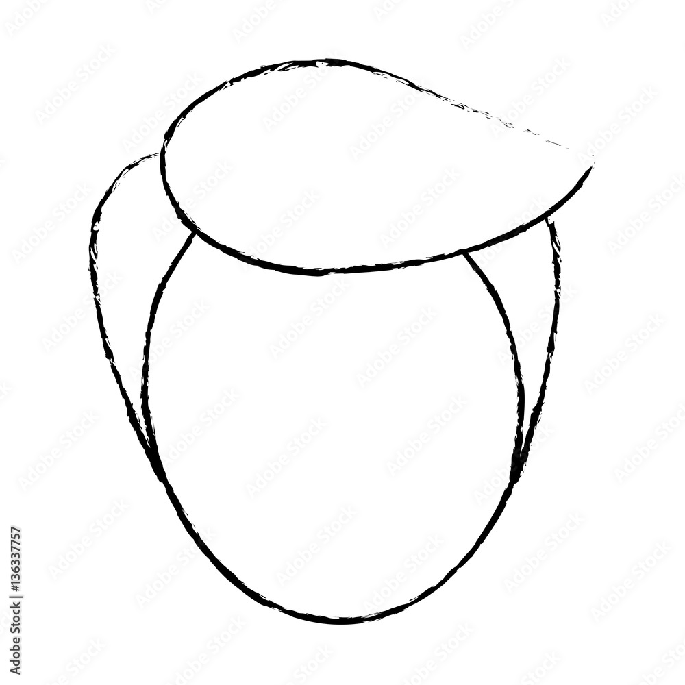 faceless head of man icon image sketch line vector illustration design ...