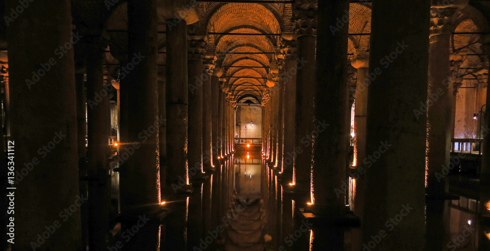 The Basilica Cistern - underground water reservoir build by Emperor ...