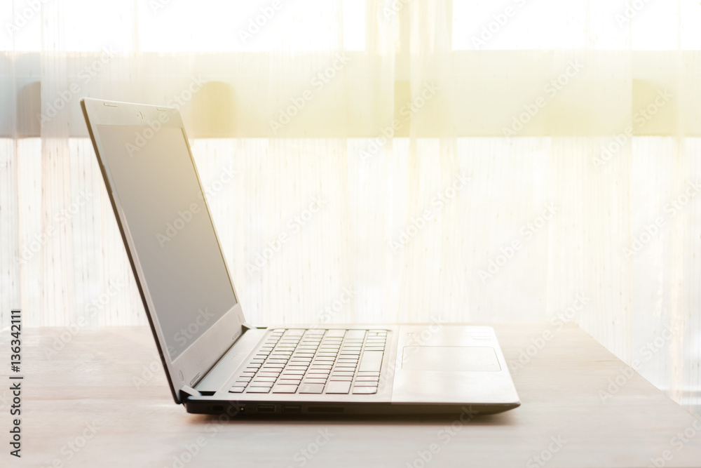 Computer on table. Stock Photo | Adobe Stock