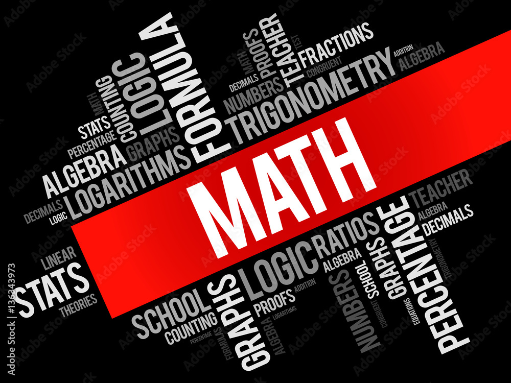 Math word cloud collage, education concept background Stock Vector ...