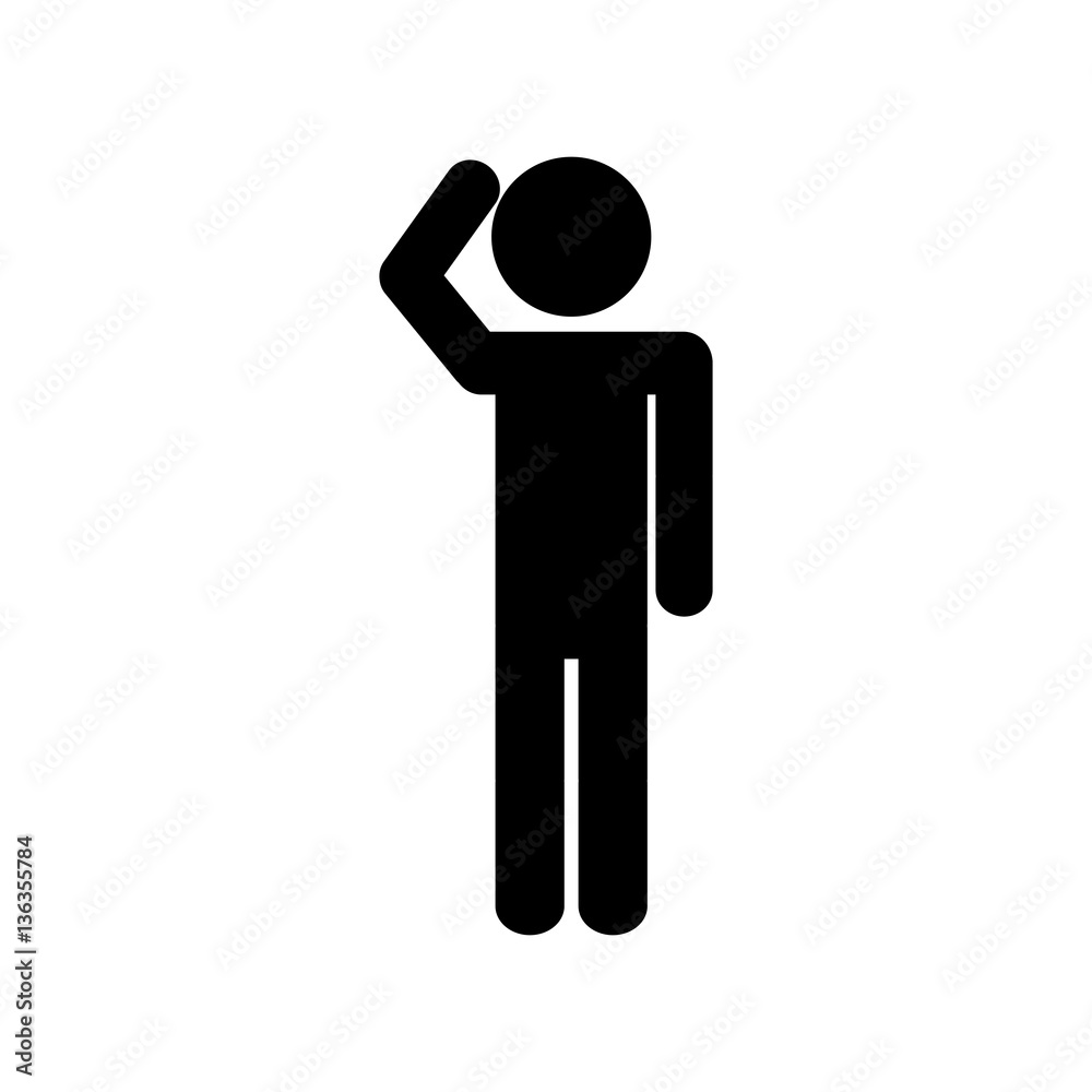 Confused man pictrogram icon vector illustration graphic design Stock ...