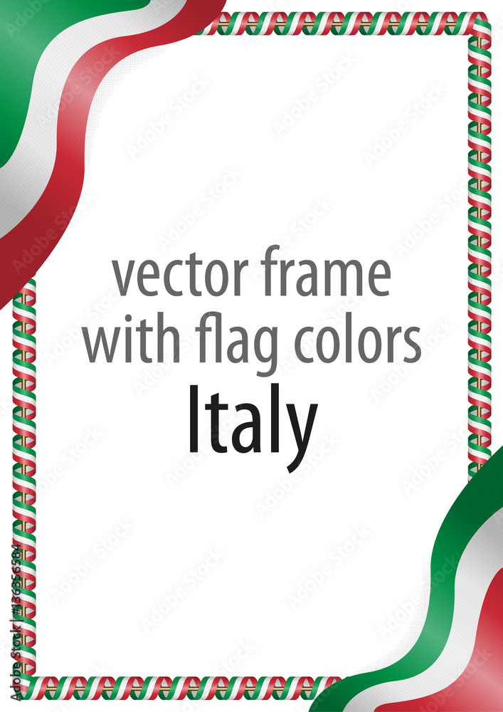Frame and border of ribbon with the colors of the Italy flag Stock ...