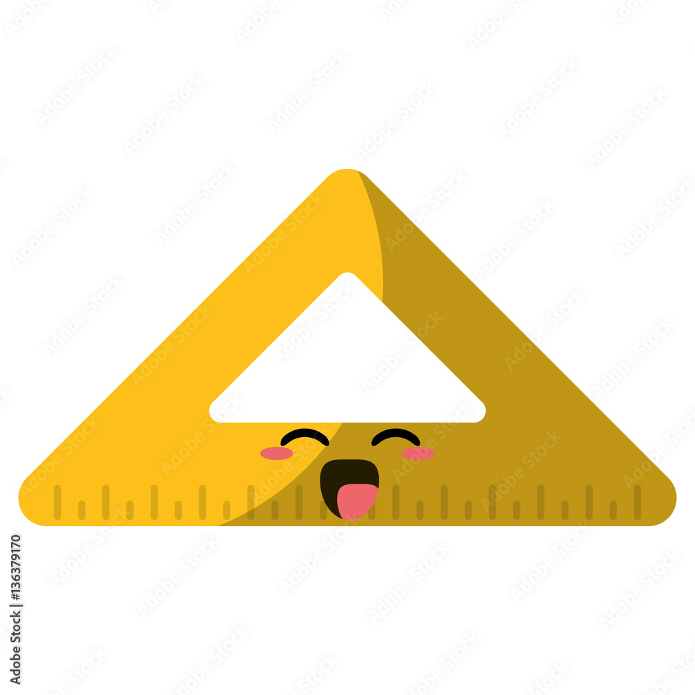 cartoon triangle ruler school vector illustration eps 10 Stock Vector ...