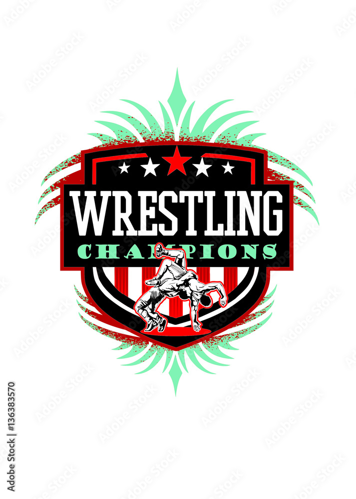 wrestling vector logo sport Stock Vector | Adobe Stock