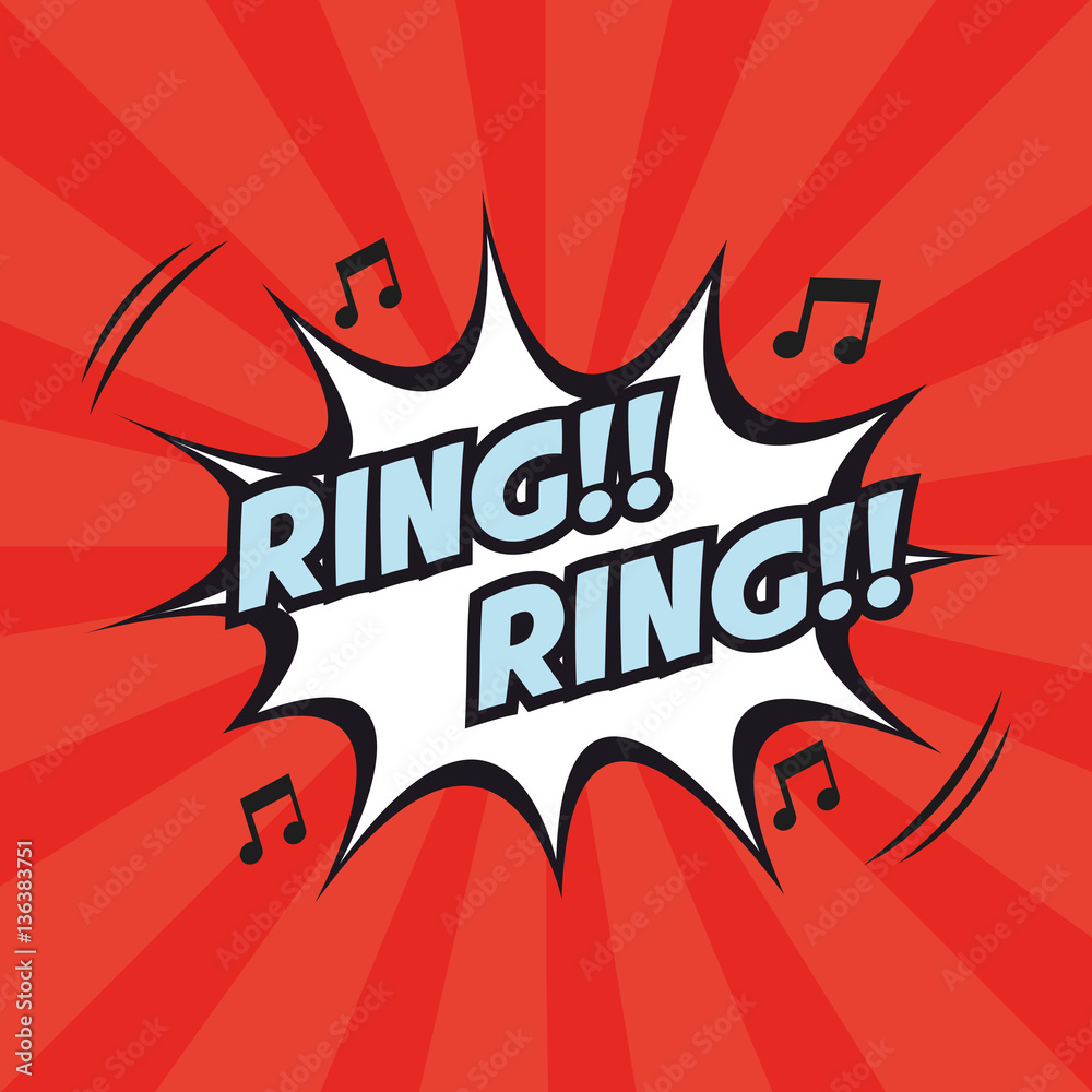 ring ring note musical pop art design vector illustration eps 10 Stock ...