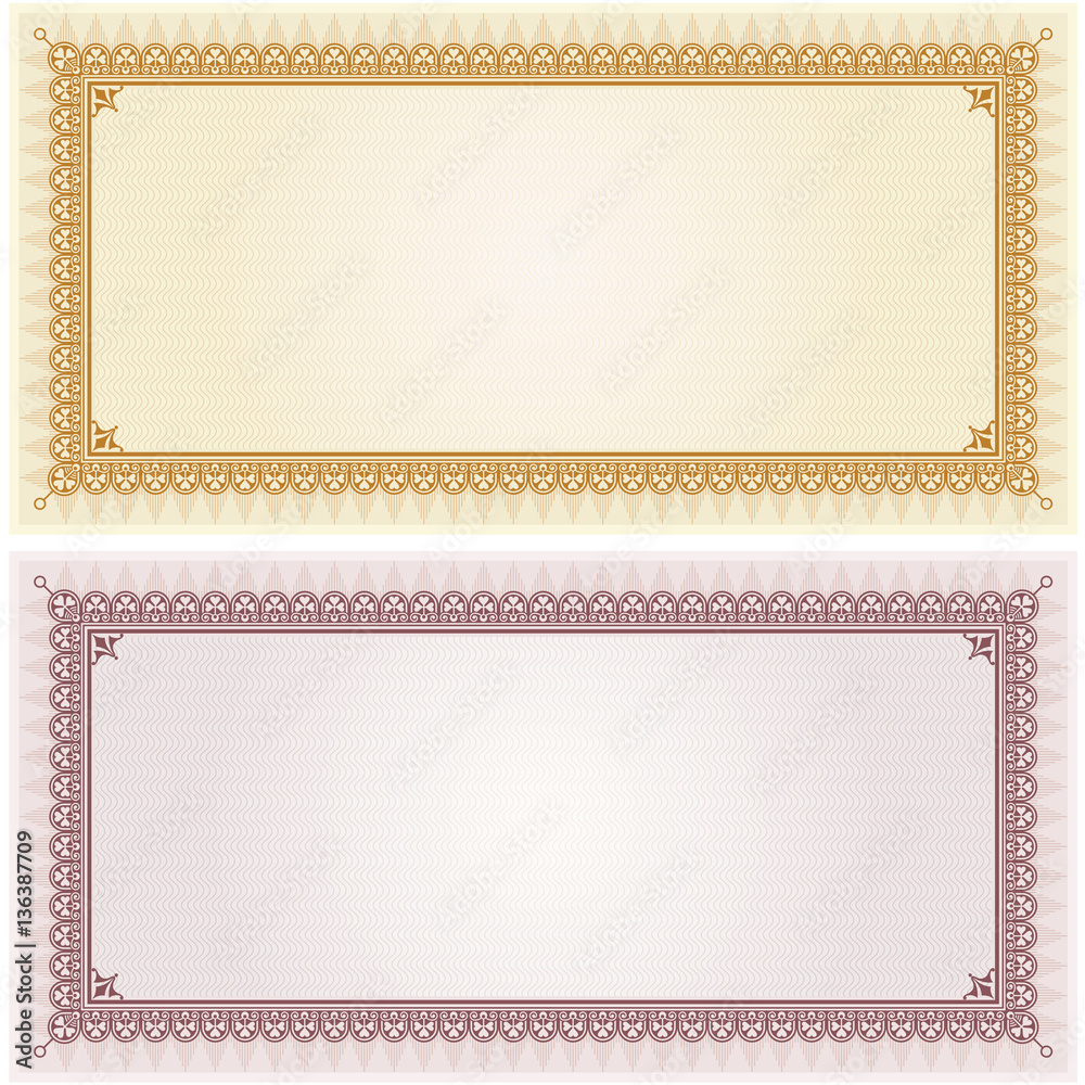 Certificate gift coupon blank template border frame background Stock ...