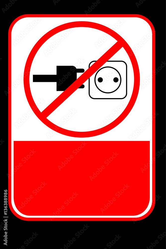 Prohibited Sign, No Charging, at Black Background Stock Illustration ...