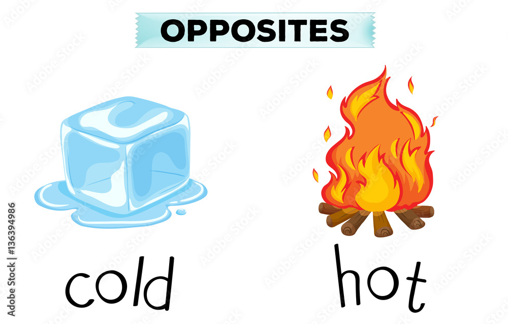 Opposite words for cold and hot Stock Vector | Adobe Stock