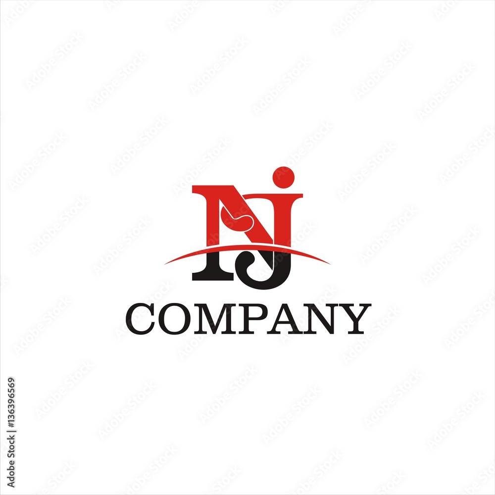 NJ Letter Logo #2 Stock Vector | Adobe Stock