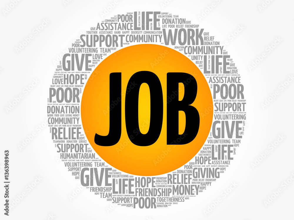 JOB word cloud collage, concept background Stock Vector | Adobe Stock