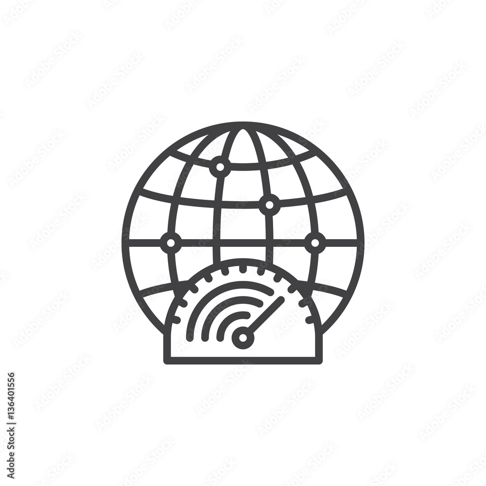 High speed internet connection line icon, outline vector sign, linear ...