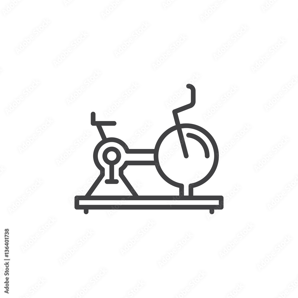 Exercise, Stationary Bike line icon, outline vector sign, linear ...