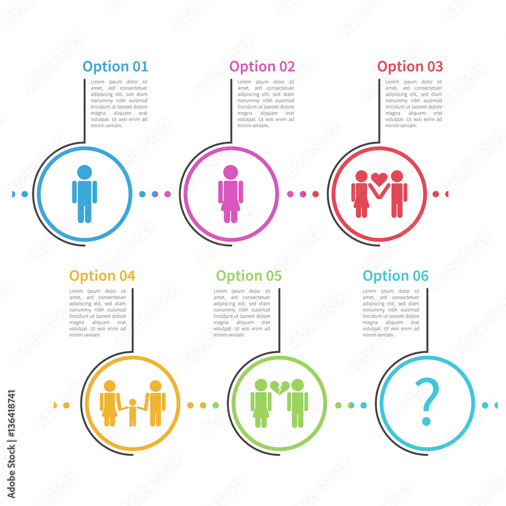 Infographic template, relationship Stock Vector | Adobe Stock