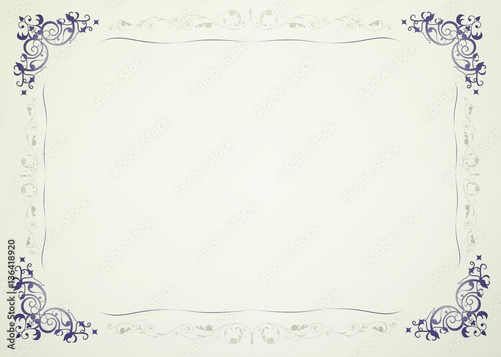 Poster Vintage white paper with frame for Pattern Background Texture ...