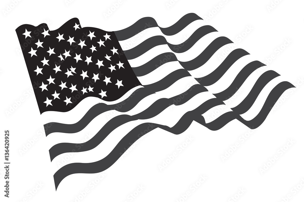 usa grayscale flag icon Stock Vector | Adobe Stock