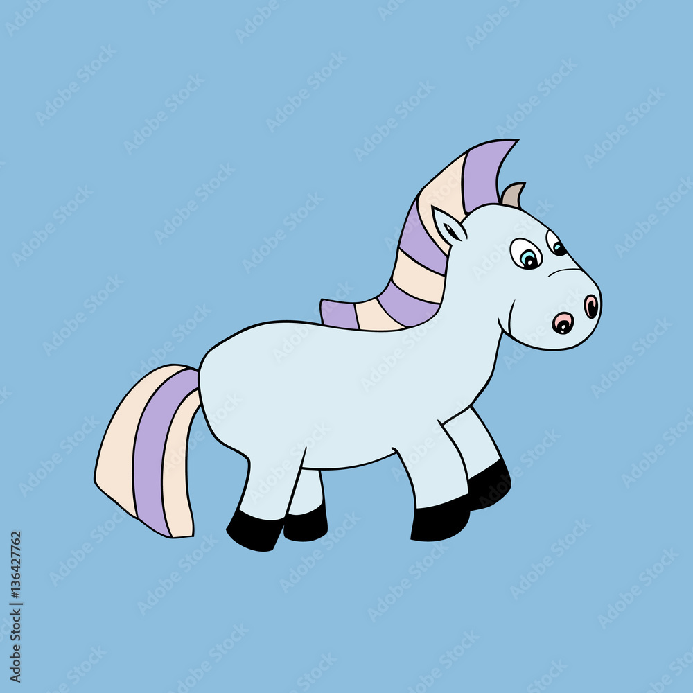 Vector baby pony. Cartoon illustration Stock Vector | Adobe Stock