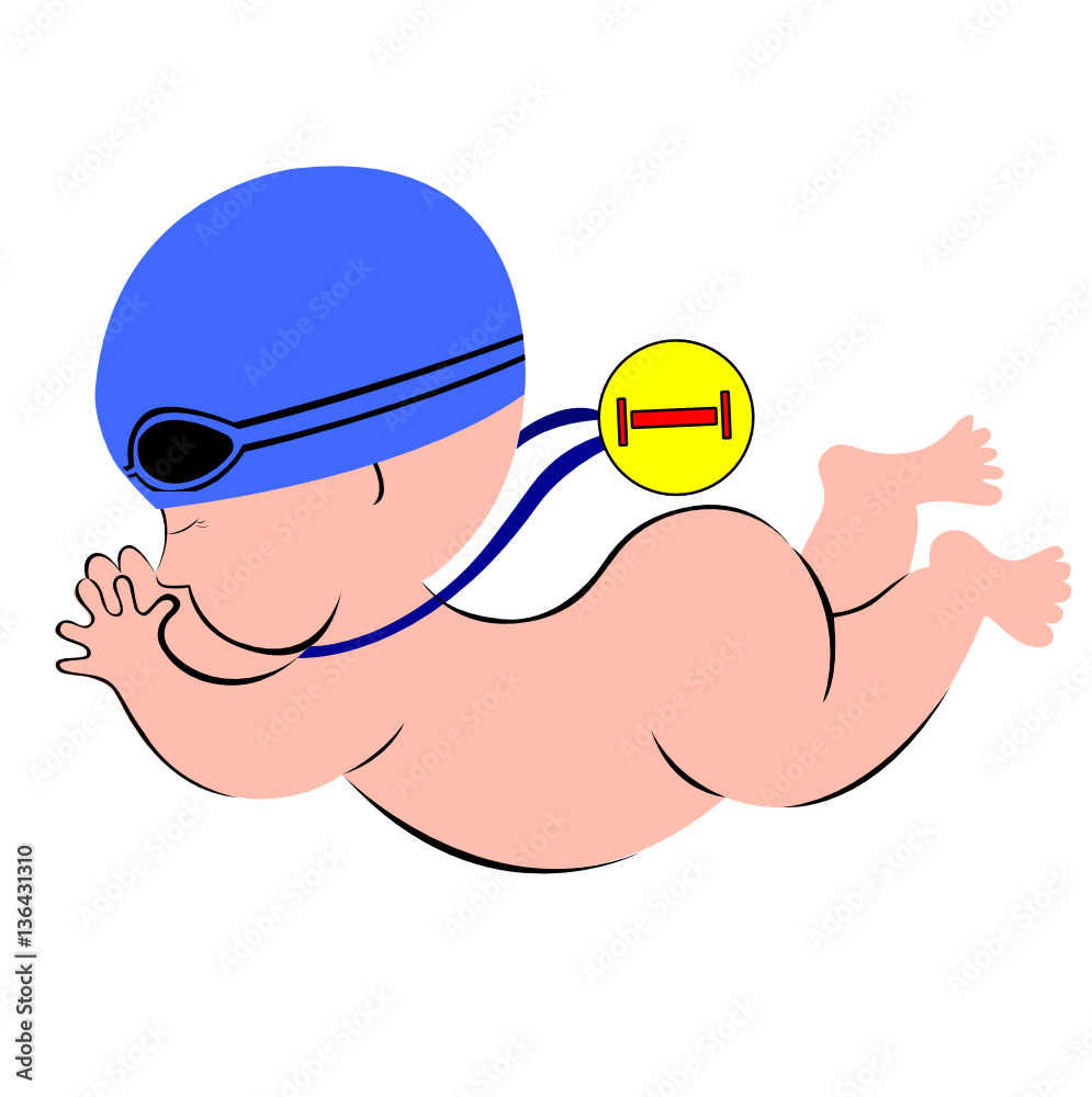 swimmer baby. swimmer child. healthy lifestyle Stock Vector | Adobe Stock