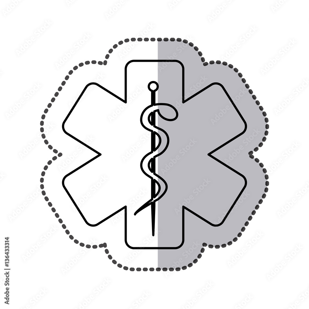 star with medical sign icon, vector illustration design Stock Vector ...