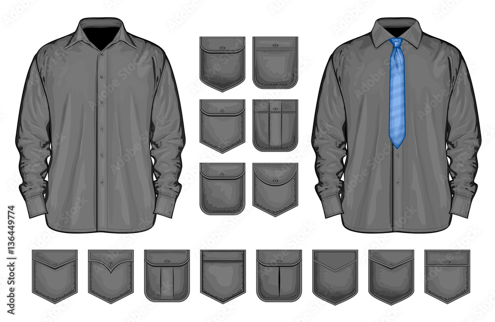 Vector collection of shirt and pockets Stock Vector | Adobe Stock